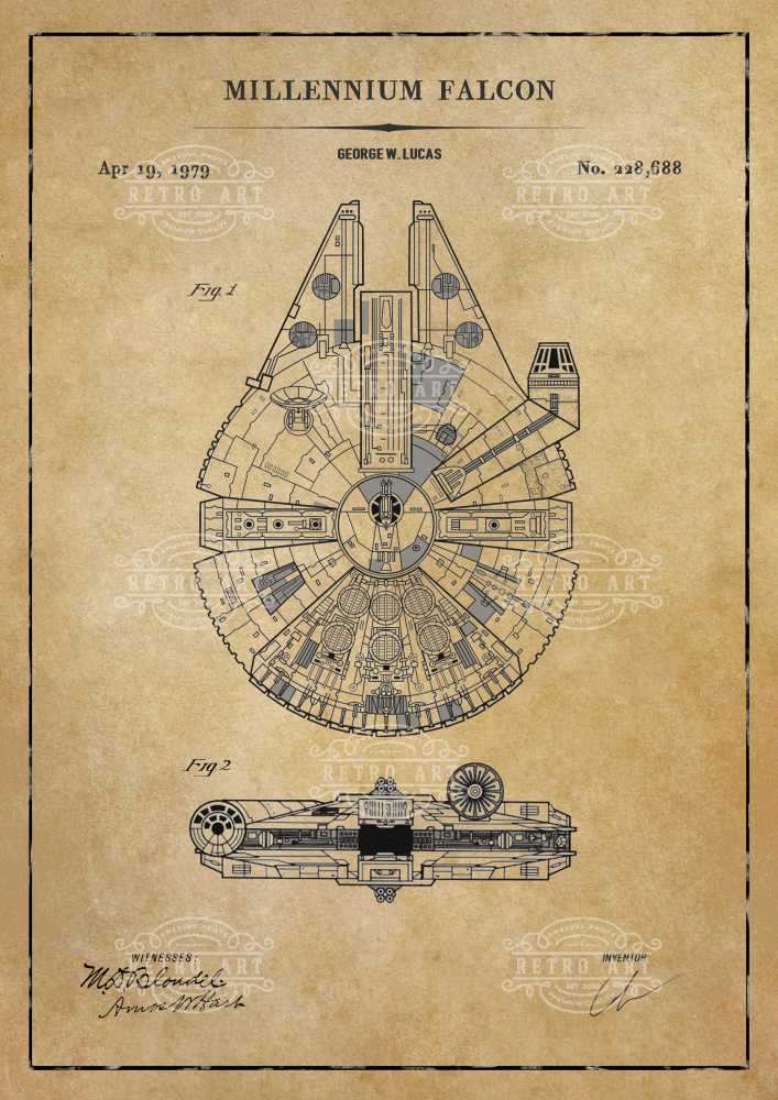 Millennium Falcon - Retro Art